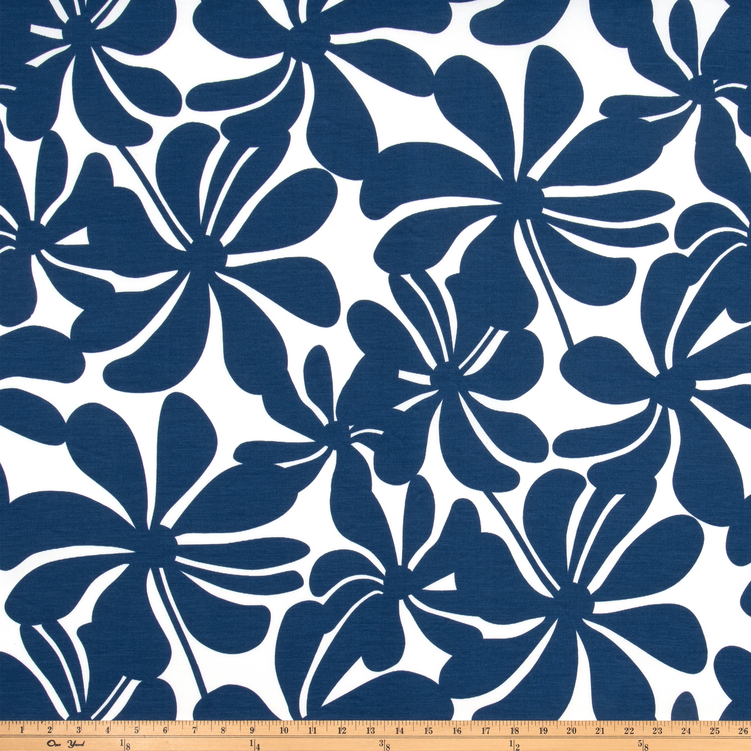 Outdoor Fabric - Twirly Courtyard Navy Polyester Fabric By Premier Pri ...
