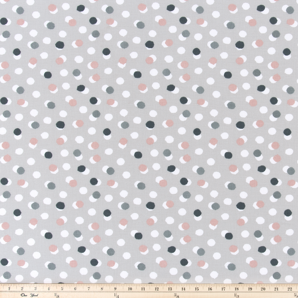 Red Dots On Grey Fabric